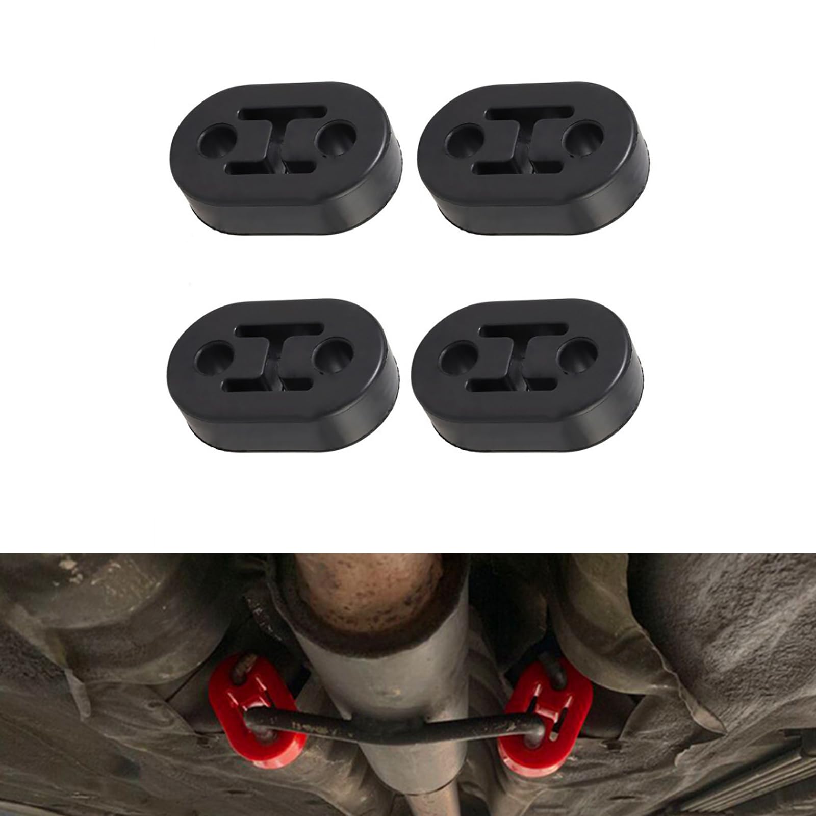 4 Pcs Car Exhaust Pipe Support Bracket Rubber Dual Hole | Desertcart INDIA
