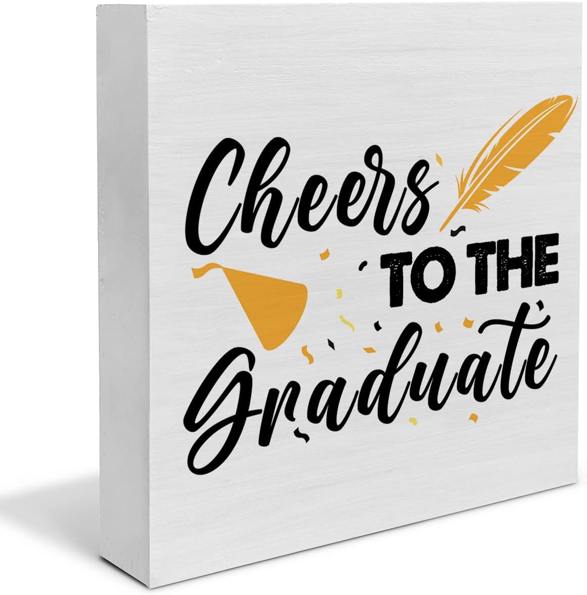 Amazon.com: Graduation Wood Box Sign Decor Desk Sign Cheers to the ...