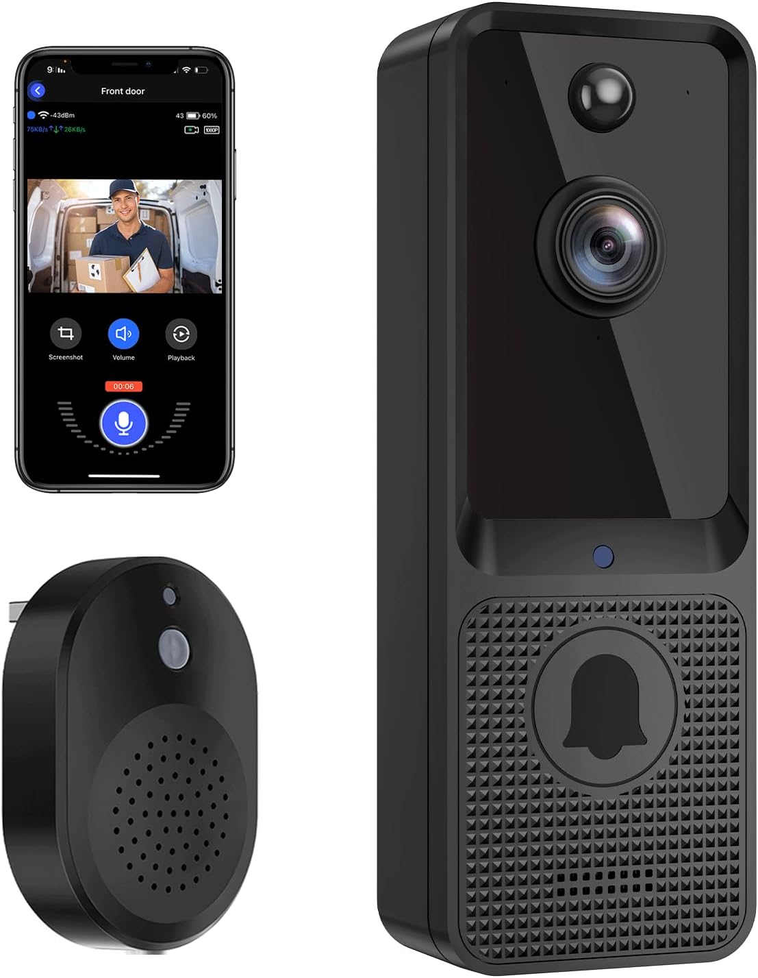 Amazon.com: Occuwave Smart Video Doorbell Camera Wireless with Chime ...