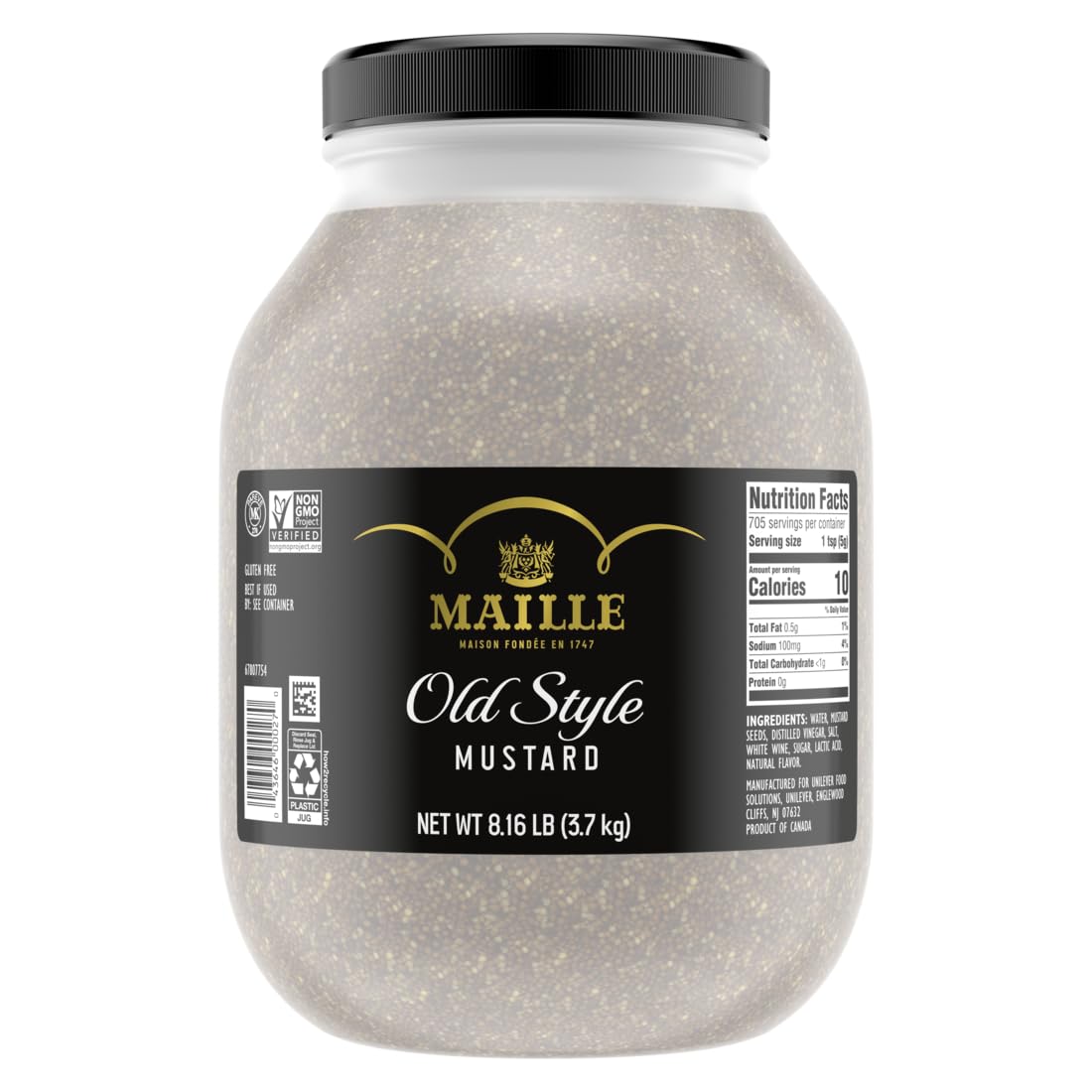 Amazon.com: Maille Old Style Whole Grain Stone Ground Mustard, Premium ...