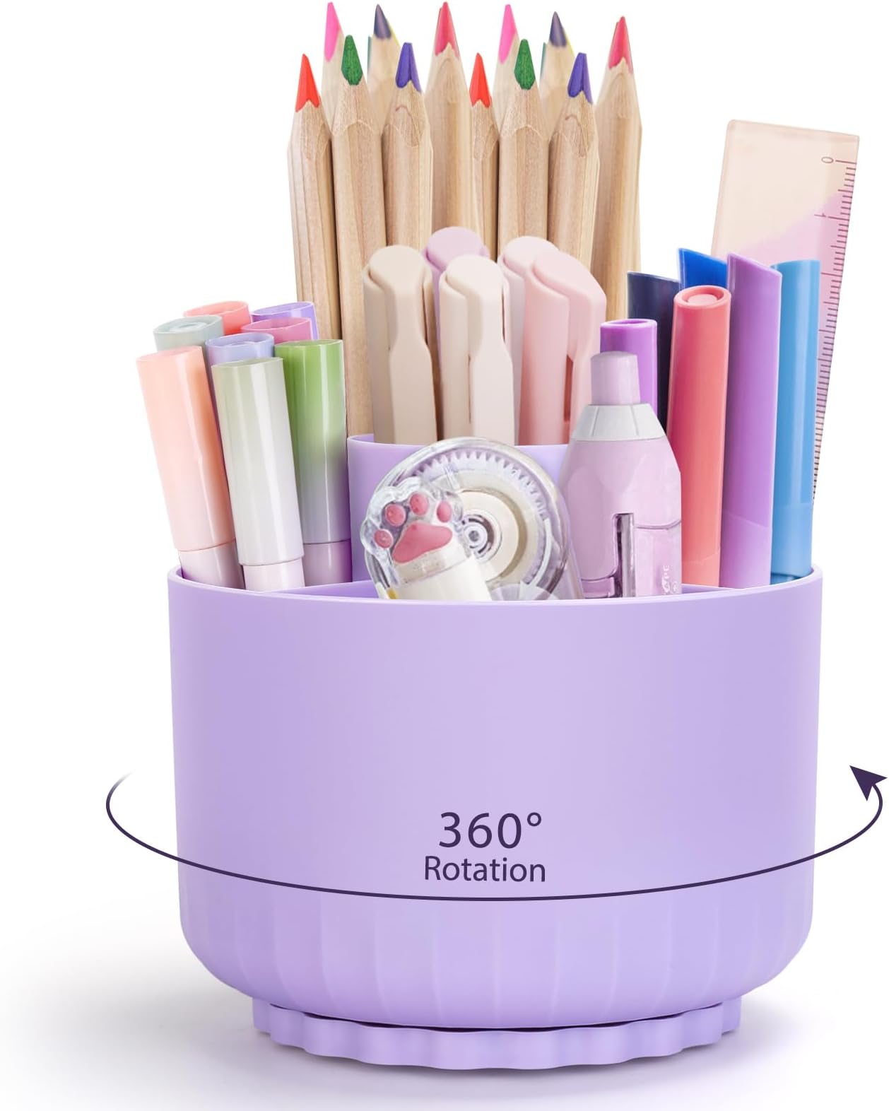 Amazon.com: Humyoun 2 Pcs Pen Pencil Holder for Desk White Pink 5 Slots ...