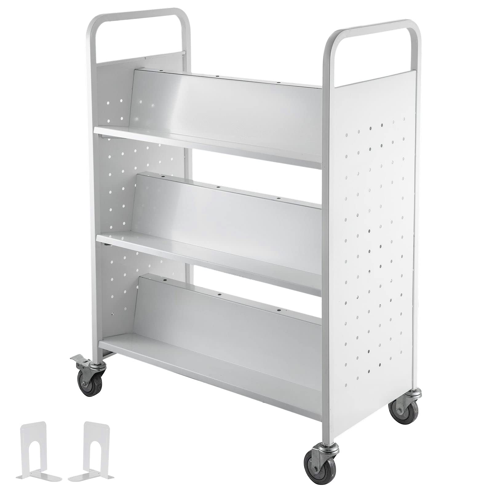 Amazon.com: ZeroOne Book Cart 200LBS Library Cart Two Sides Rolling ...