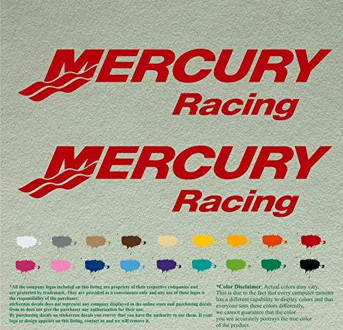 Pair of Mercury Racing Set Boats Decals Vinyl Stickers Boat Outboard ...