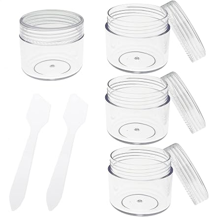Small Plastic Containers with Lids 4PCS 20ml Wide Mouth Travel Pots for ...