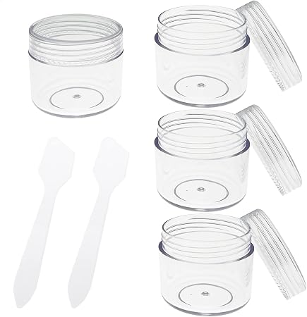Small Plastic Containers with Lids 4PCS 20ml Wide Mouth Travel Pots for ...
