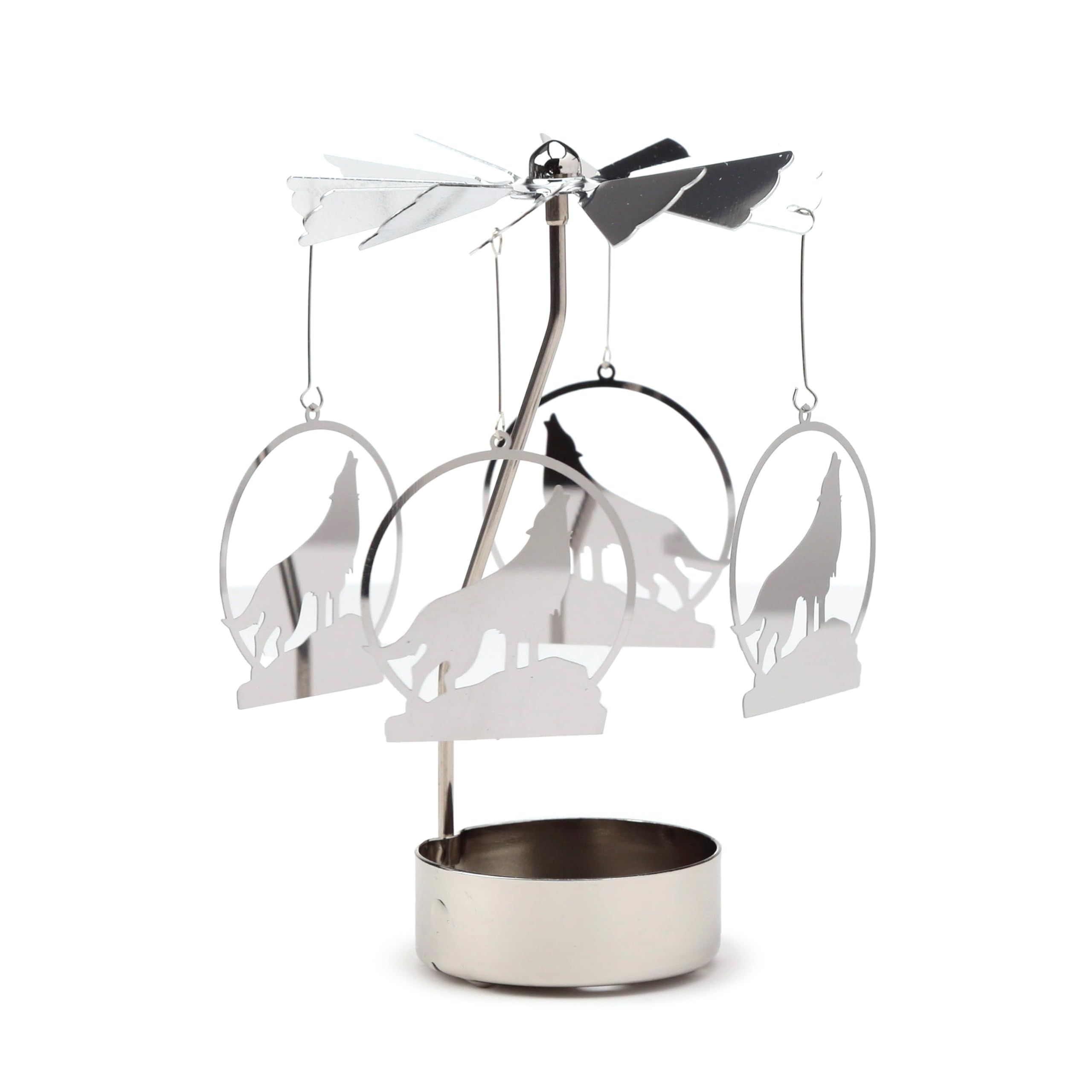Puckator Howling Wolf Rotating Carousel Spinning Tea Light Candle ...