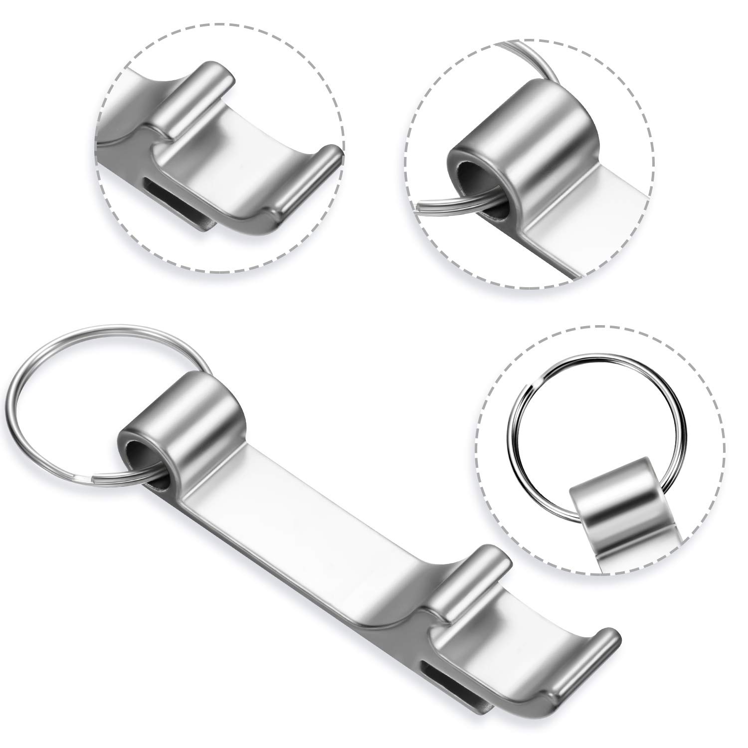 150 Pieces Metal Bottle Opener Split Key Ring Chain Keychain Bulk ...