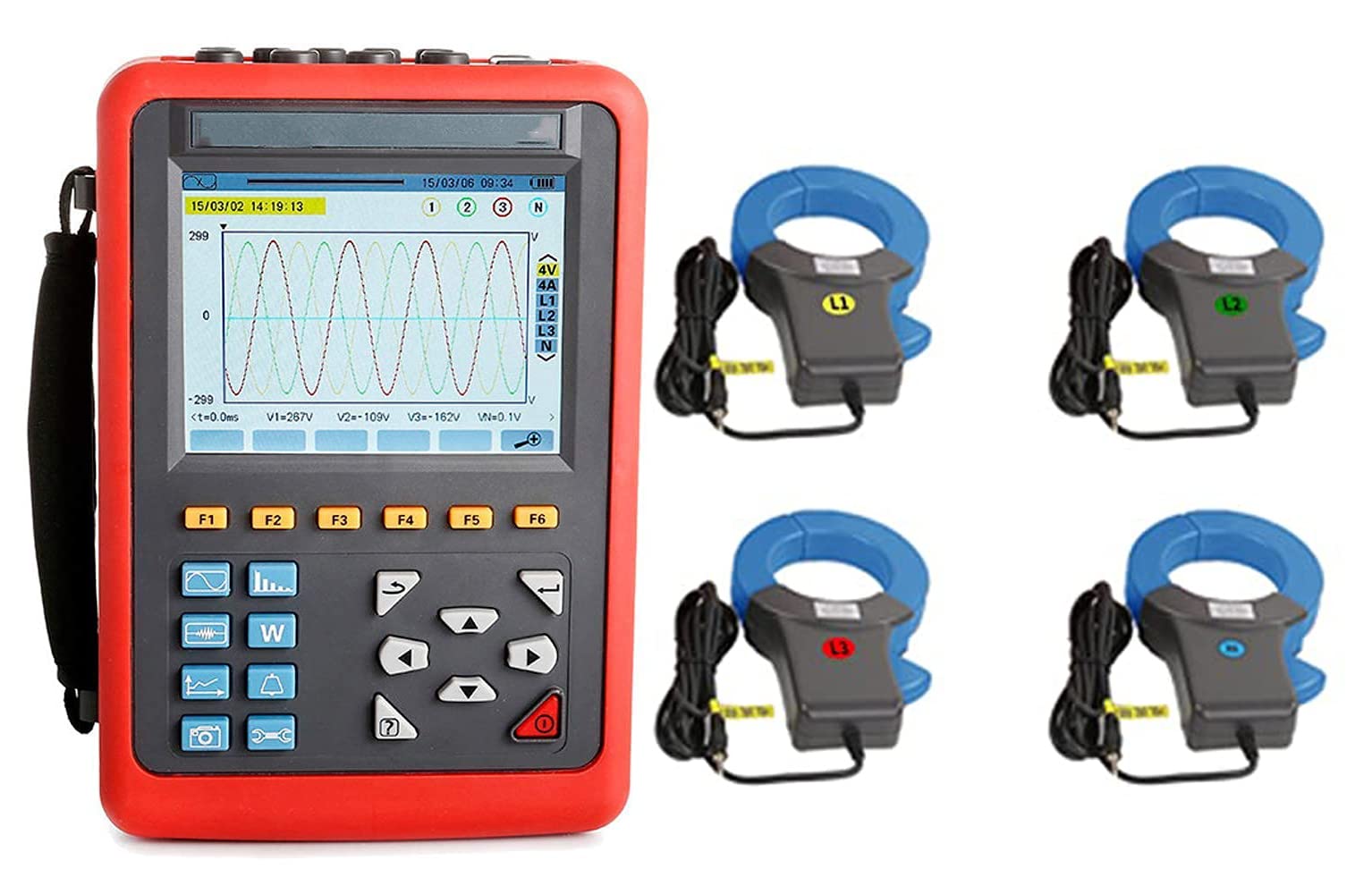 Buy HFBTE Portable Three Phase Energy Power Quality Analyzer Meter with ...