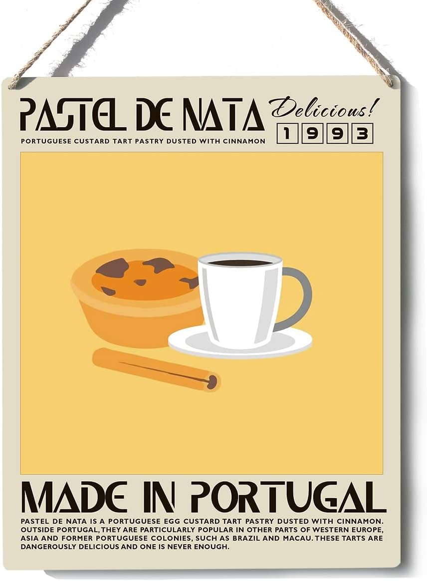 Amazon.com: Funny Kitchen Sign Decor Pastel De Nata Wooden Sign Plaque ...