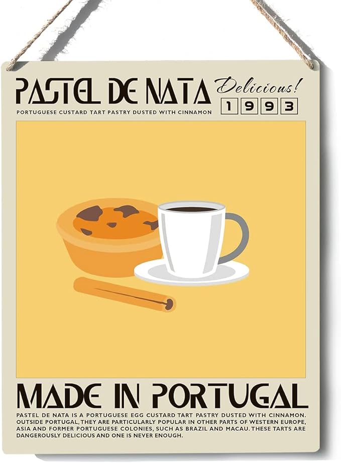 Amazon.com: Funny Kitchen Sign Decor Pastel De Nata Wooden Sign Plaque ...