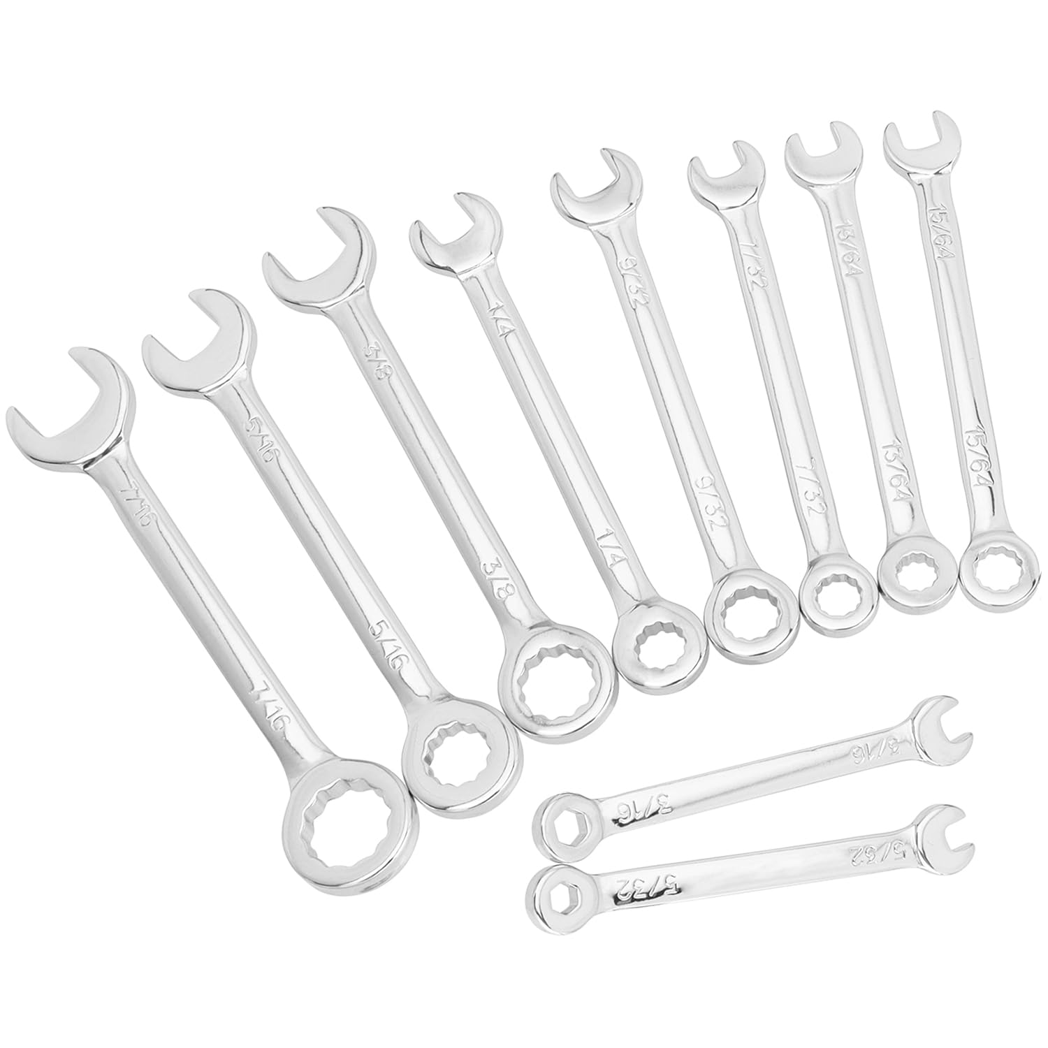 Bestgle Mini Combination Wrench Set, 10Pcs SEA 5/32"-7/16" Small Wrench ...