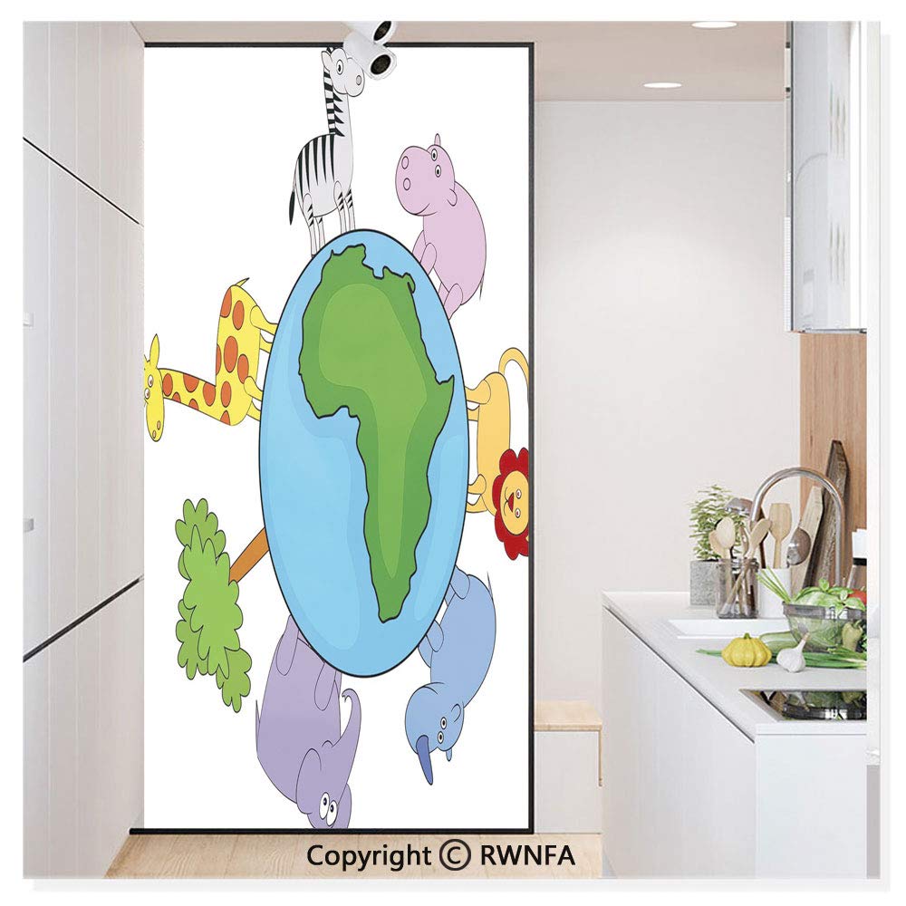 Buy Decorative Window Film,World Icon Africa Continent Cute Cartoon ...