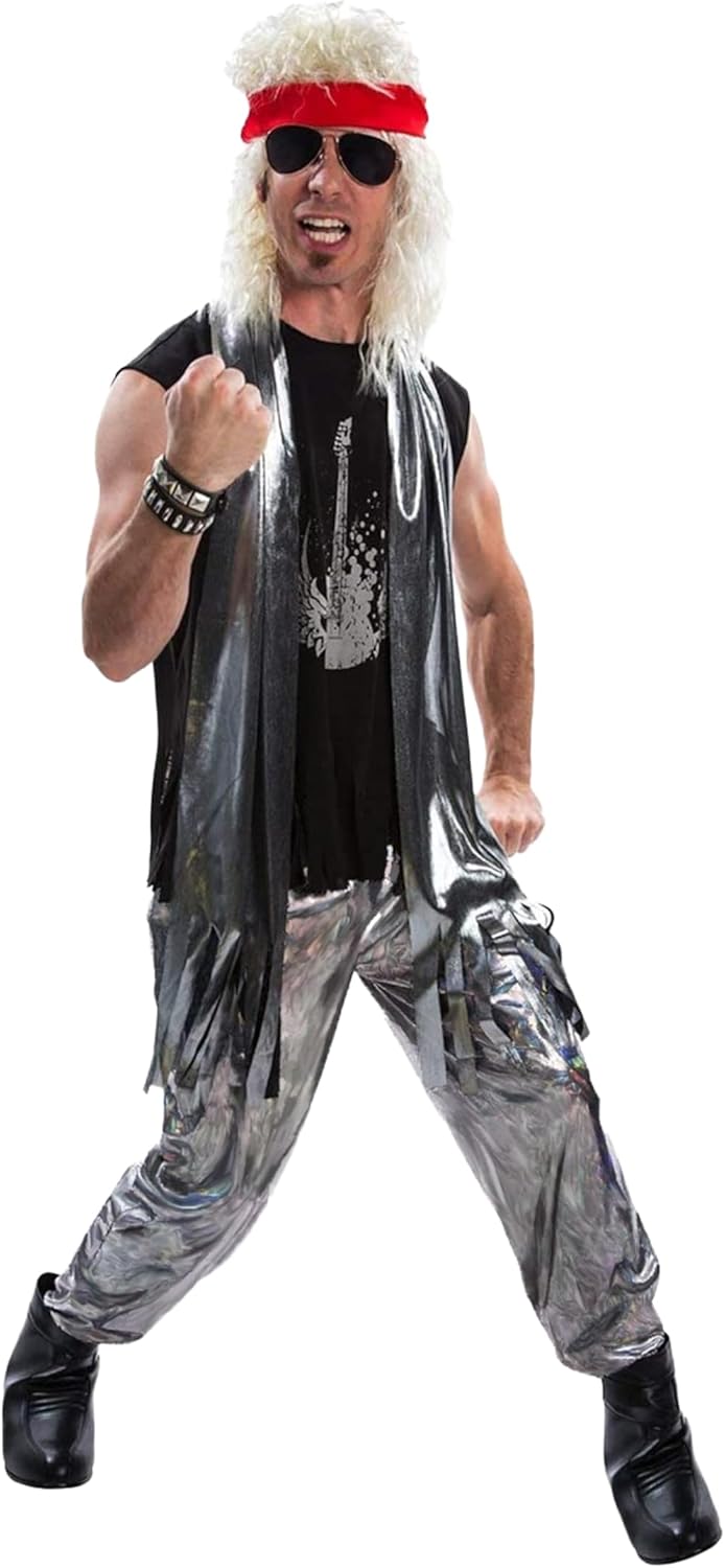 Amazon.com: Morph 80s Rocker Costume for Men, Rockstar Outfit, Rock and ...