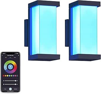 atomi smart WiFi LED Square Wall Sconce Lights - 2 Pack, 1200 Lumens ...