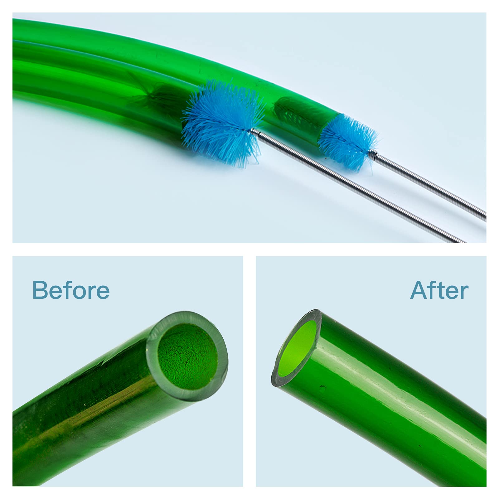 Straw Cleaning Brushes 66-Inch Flexible Drain Brush Kit - Double Ended ...