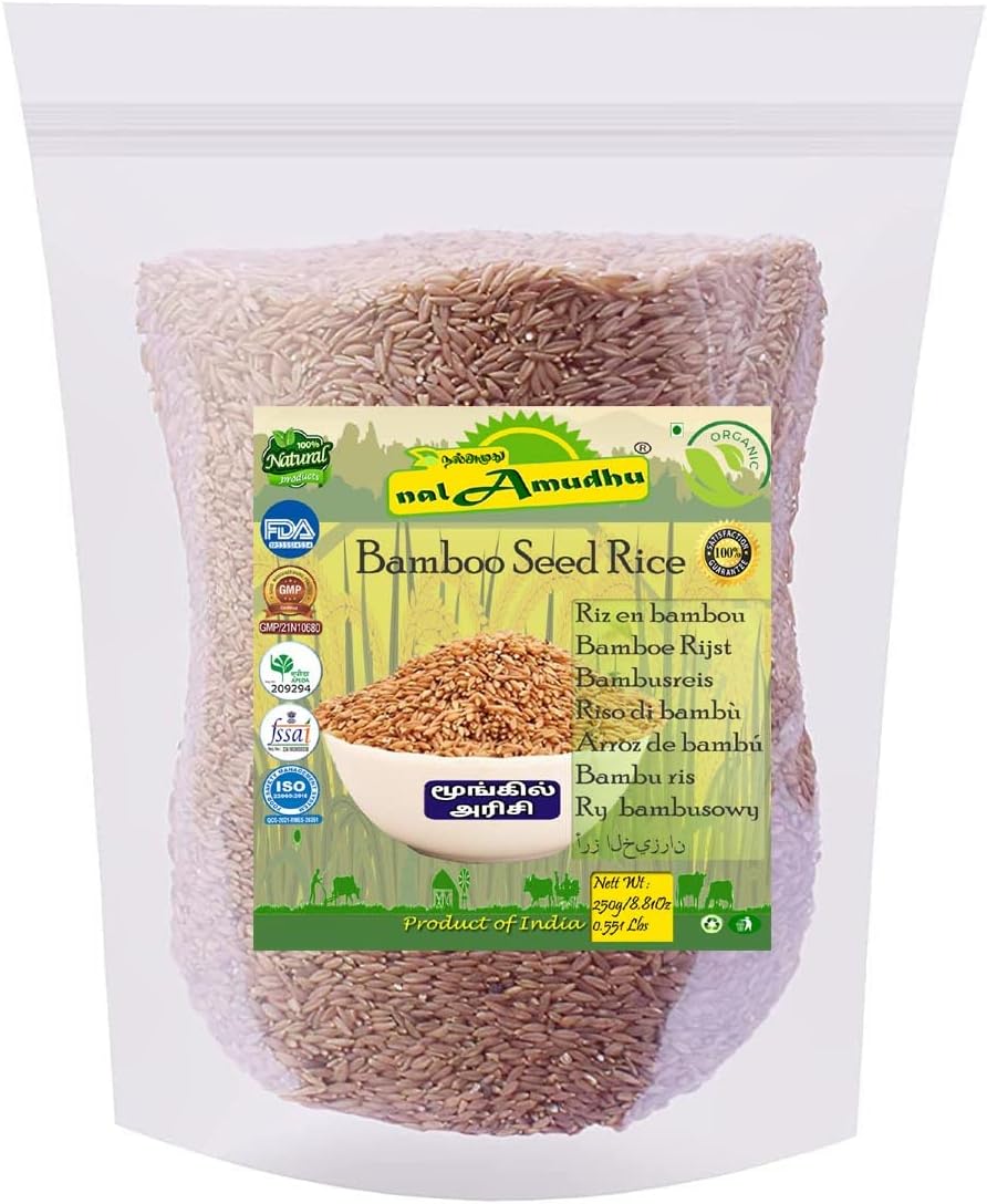 Amazon.com : NalAmudhu Bamboo Rice | Moongil Arisi | Brown Bamboo Seed ...