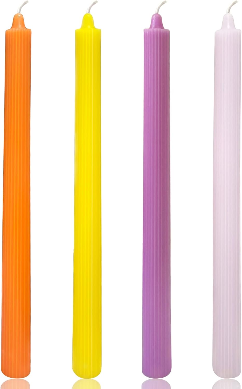 Amazon.com: 10.5 Inch Multi-Color Striped Taper Candles Set for Home ...