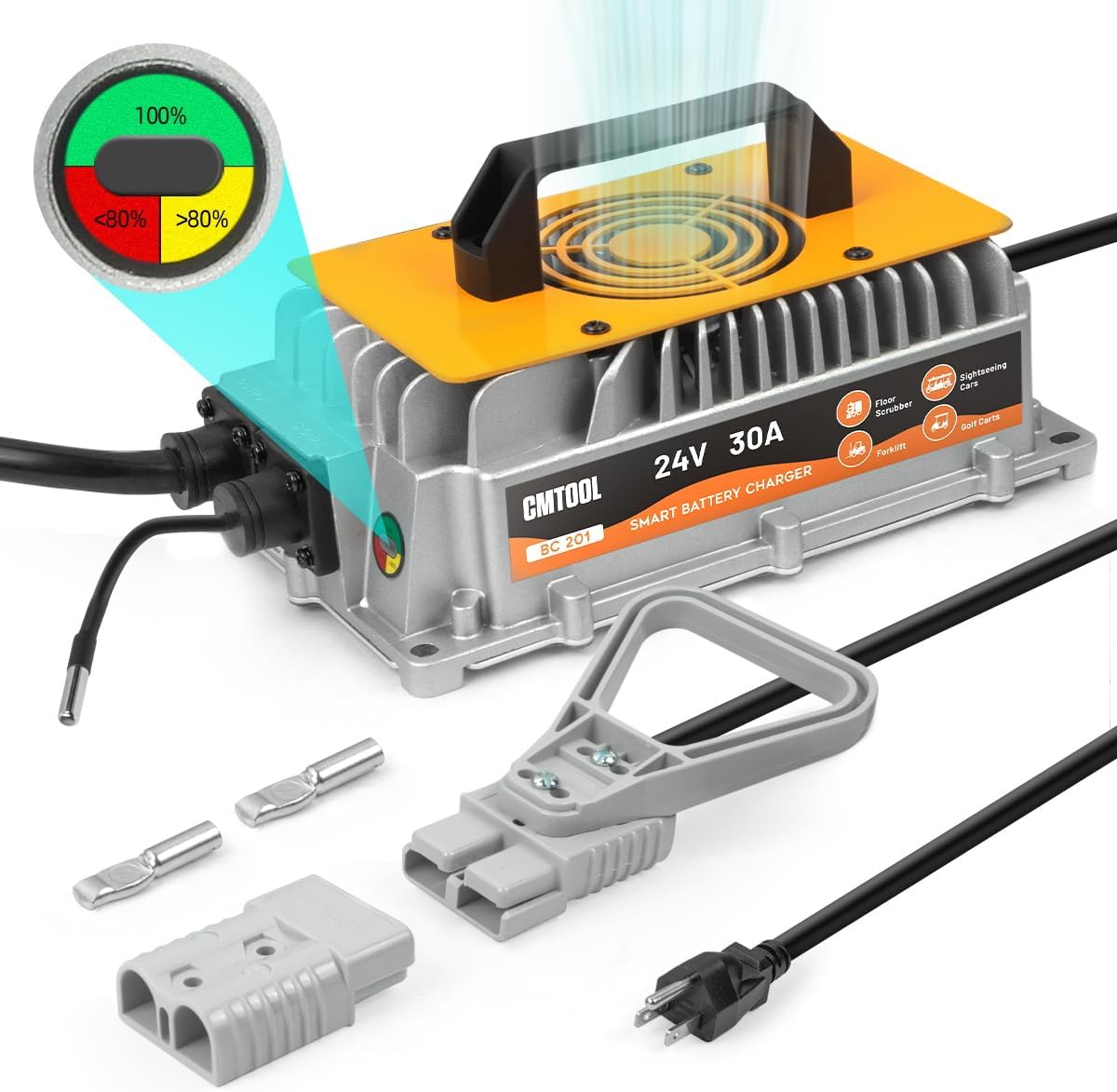 Forklift Battery Charger 24V 30A With Temp Sensor and Anderson Plug ...