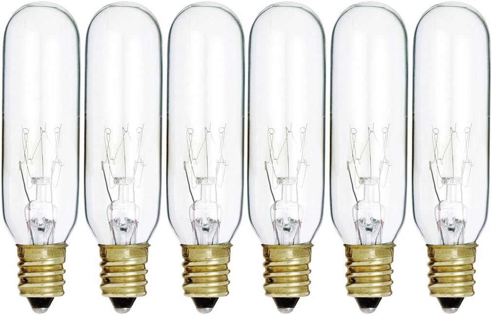 CEC Industries 15T6-145 Miniature Bulbs, 145V, 15W, T6 Shape, E12 ...