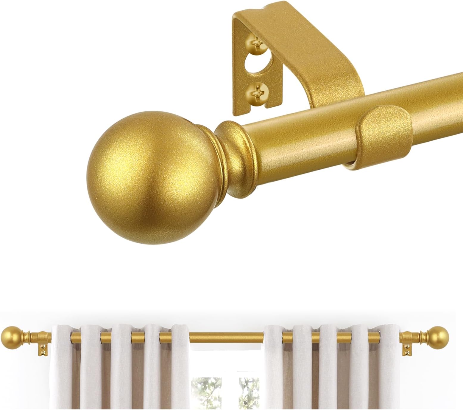 Amazon.com: Graber 7/16-Inch Round Cafe Curtain Rod (28 to 48-Inch ...