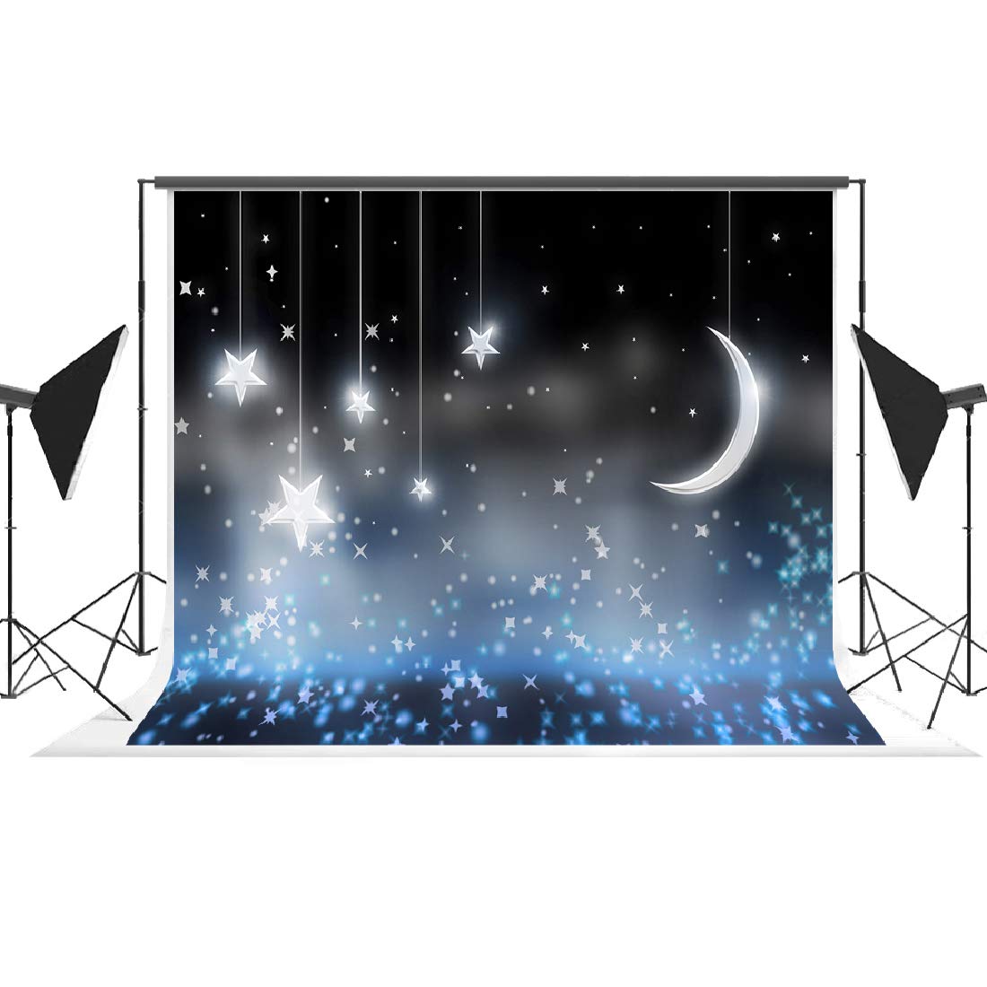Moon Stars Backdrop for Photography 7x5ft Vinyl Moon Twinkle Little ...