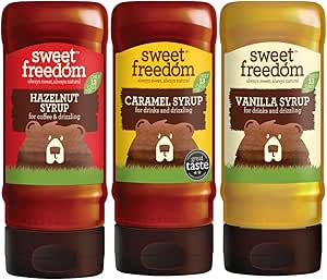 Sweet Freedom Vegan Cafe Syrup Bundle – Hazelnut, Vanilla & Caramel (3 ...
