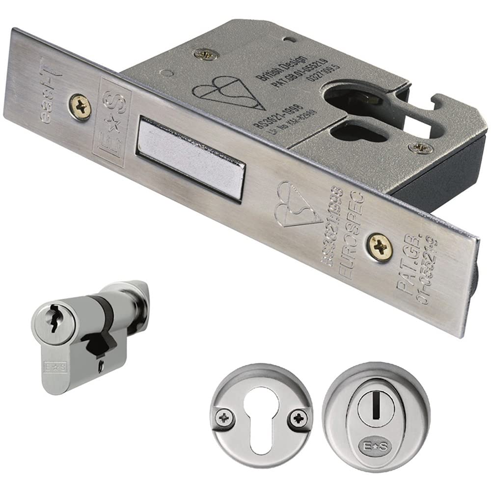Buy 76mm Euro Profile Double Cylinder Deadlock Set - Latch, Cylinder ...