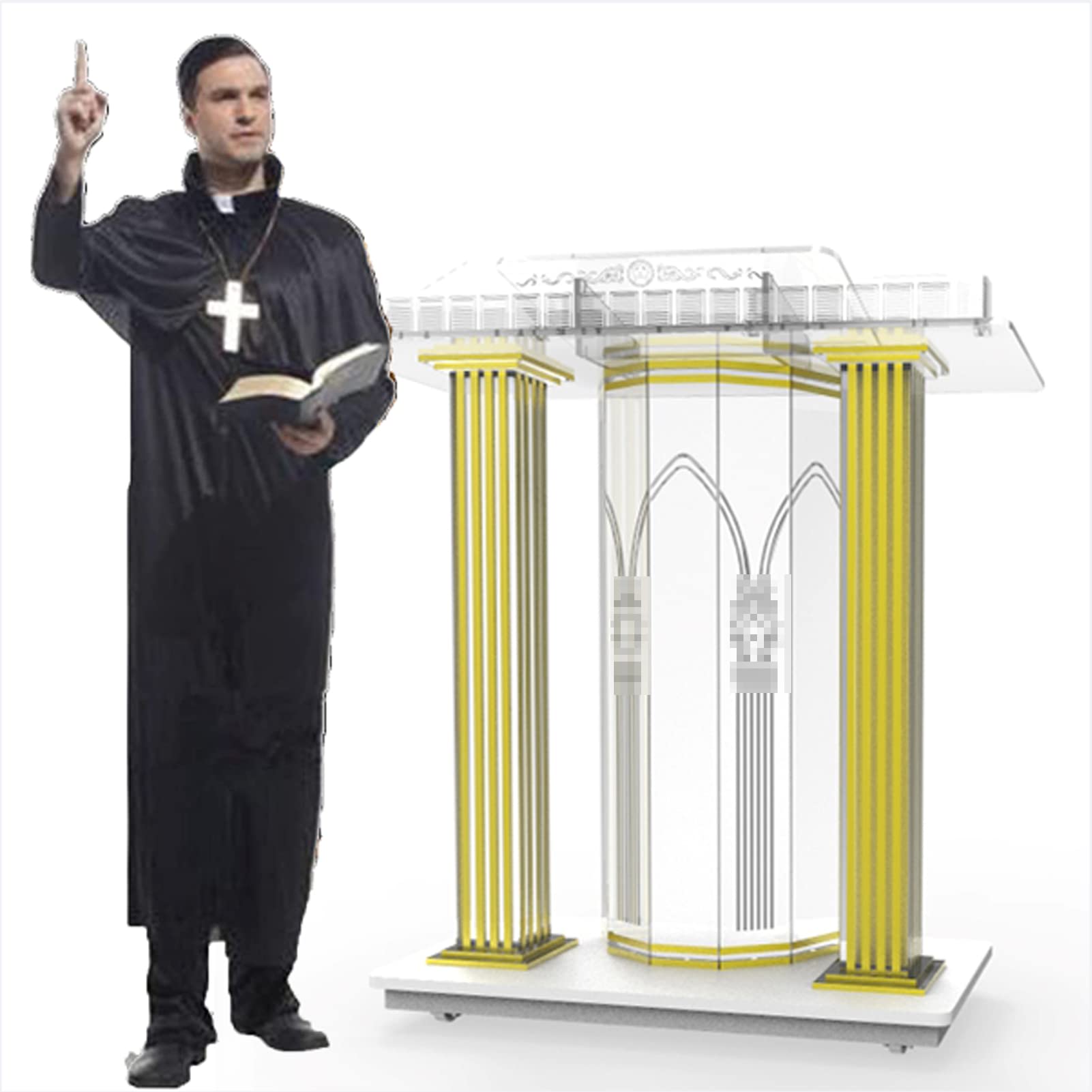 Luxury Acrylic Podium Flat Glass Plexiglass Podium Floor Standing ...