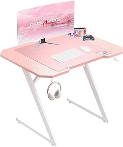 GTPLAYER Gaming Desk Computer Desk Sturdy Carbon Fiber Z Frame Large ...
