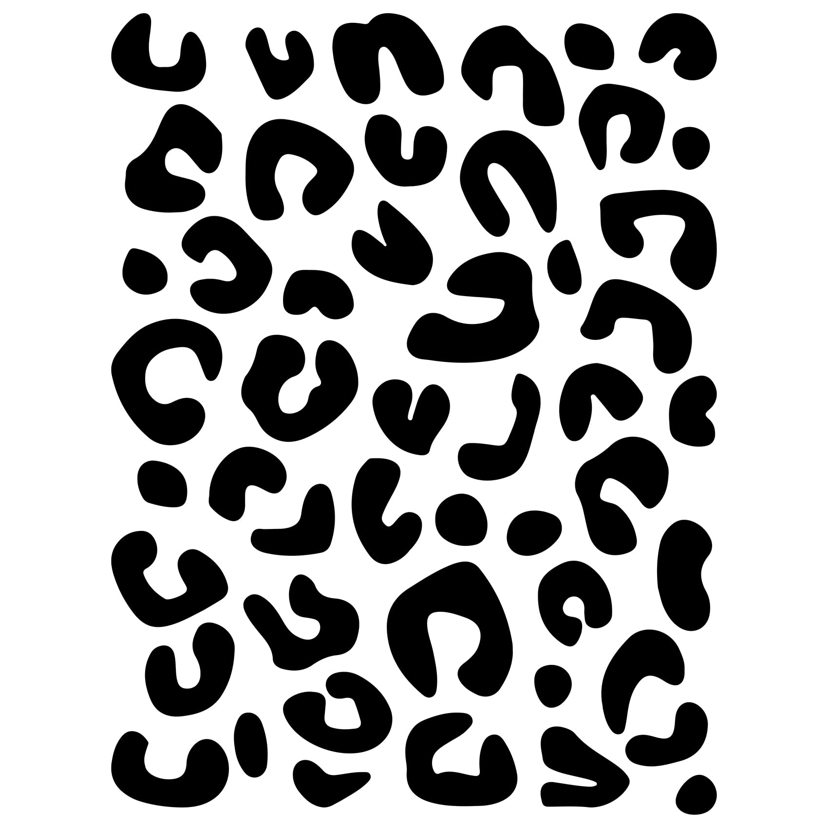 Leopard Print Vinyl Decal, Leopard Pattern Wall Stickers, Animal Print ...