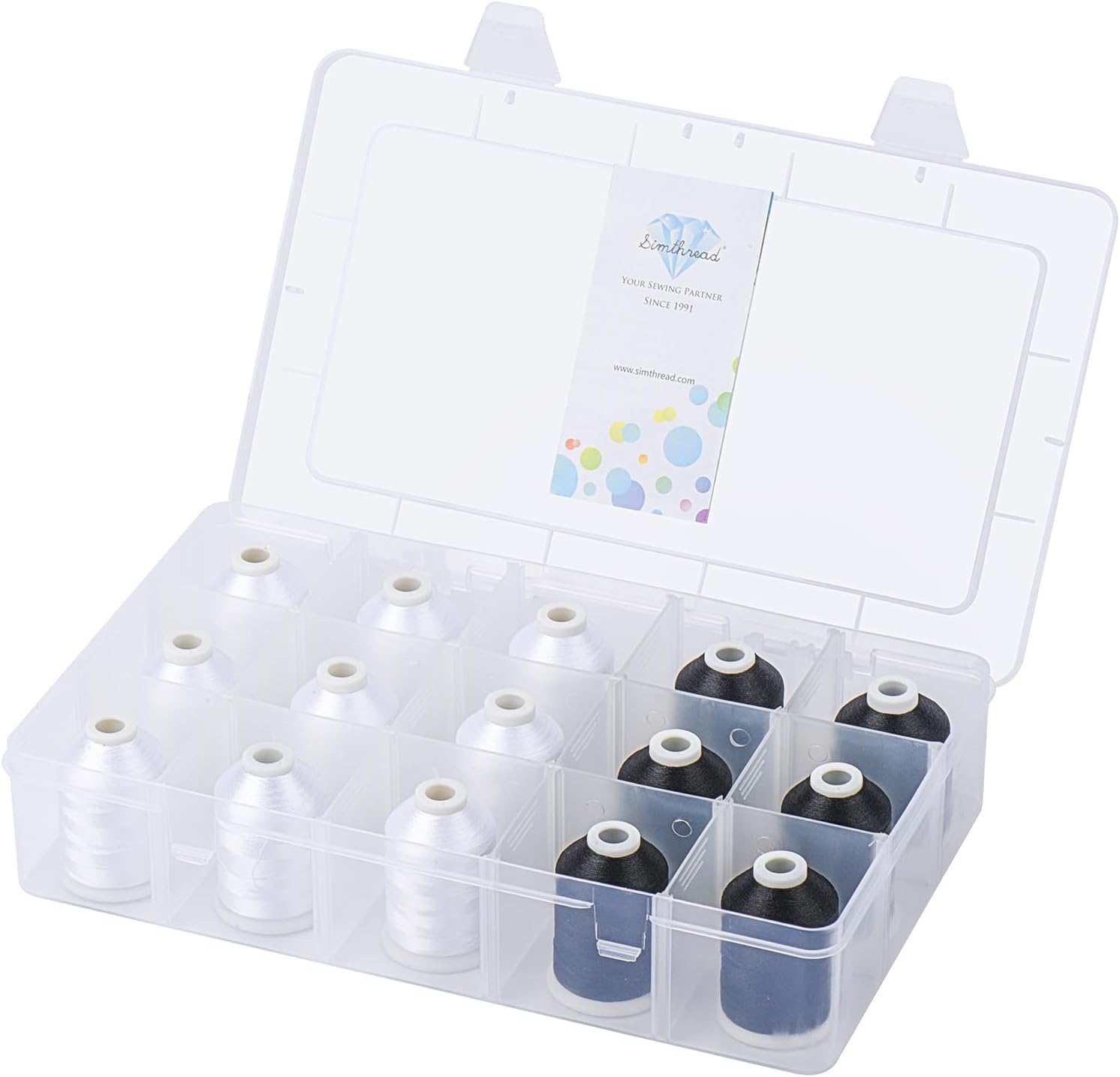 Amazon.com: [Box-Upgraded] Machine Embroidery Thread 1000M Black 900 ...