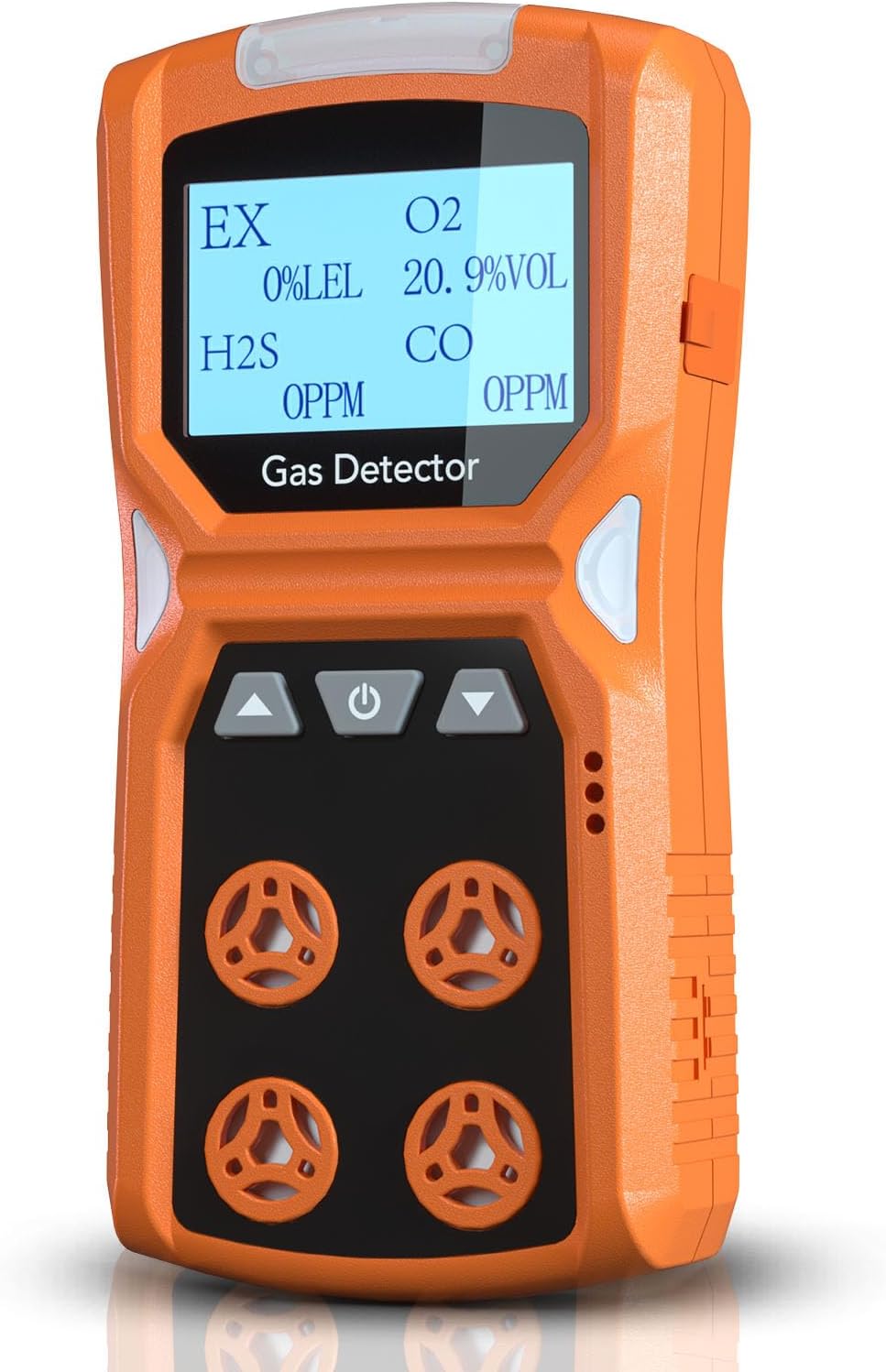 4-in-1 Gas Detector, Portable CO, H2S, O2, LEL Monitor with Vibration, Visual & Audible Alerts ...