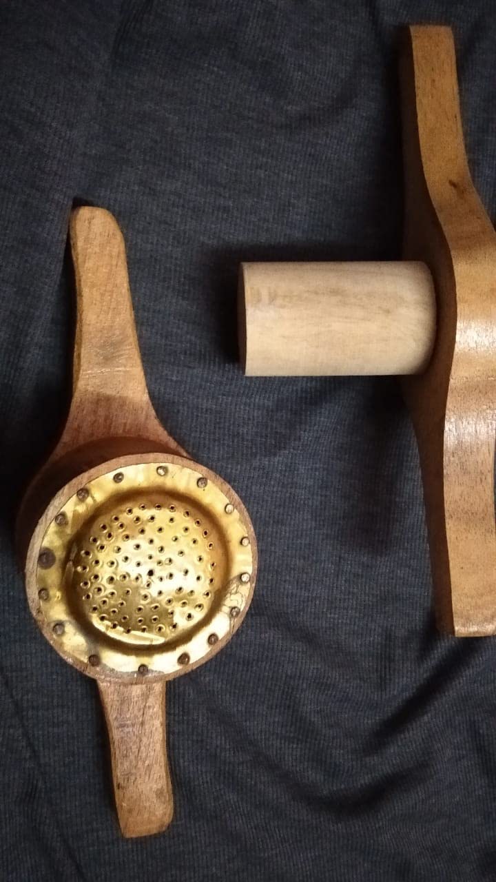 Buy Handmade Wooden idiyappam Press Maker Aluminium Cladding Cup Inside ...