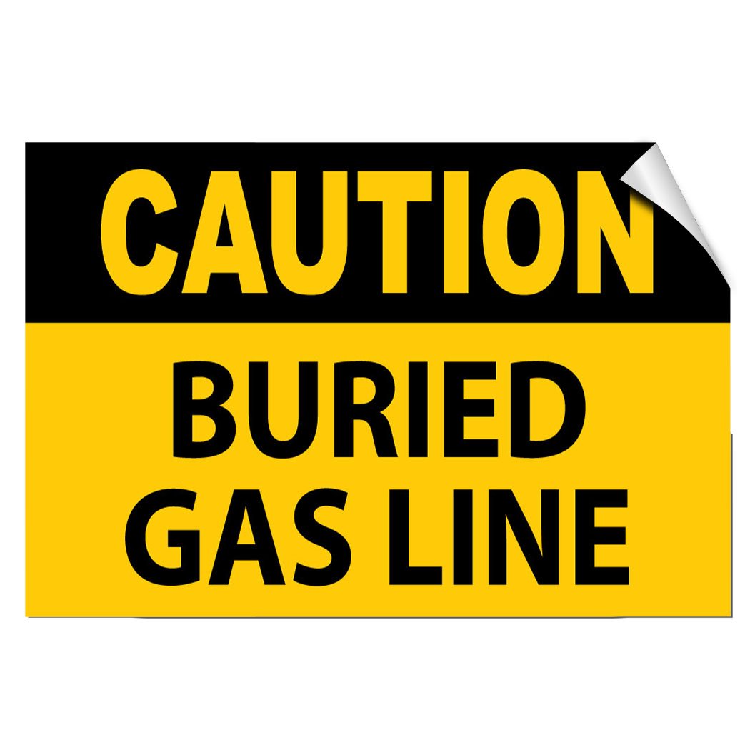 Caution Buried Gas Line Hazard Warning Safety Label Decal Sticker 7 ...