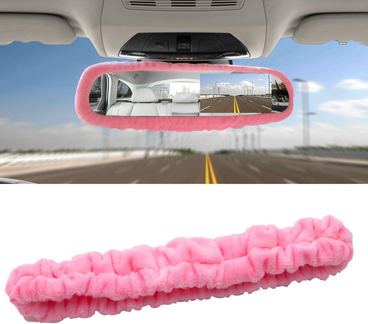 Amazon.com: Elastic Plush Auto Rear View Mirror Protector - Stretchy ...