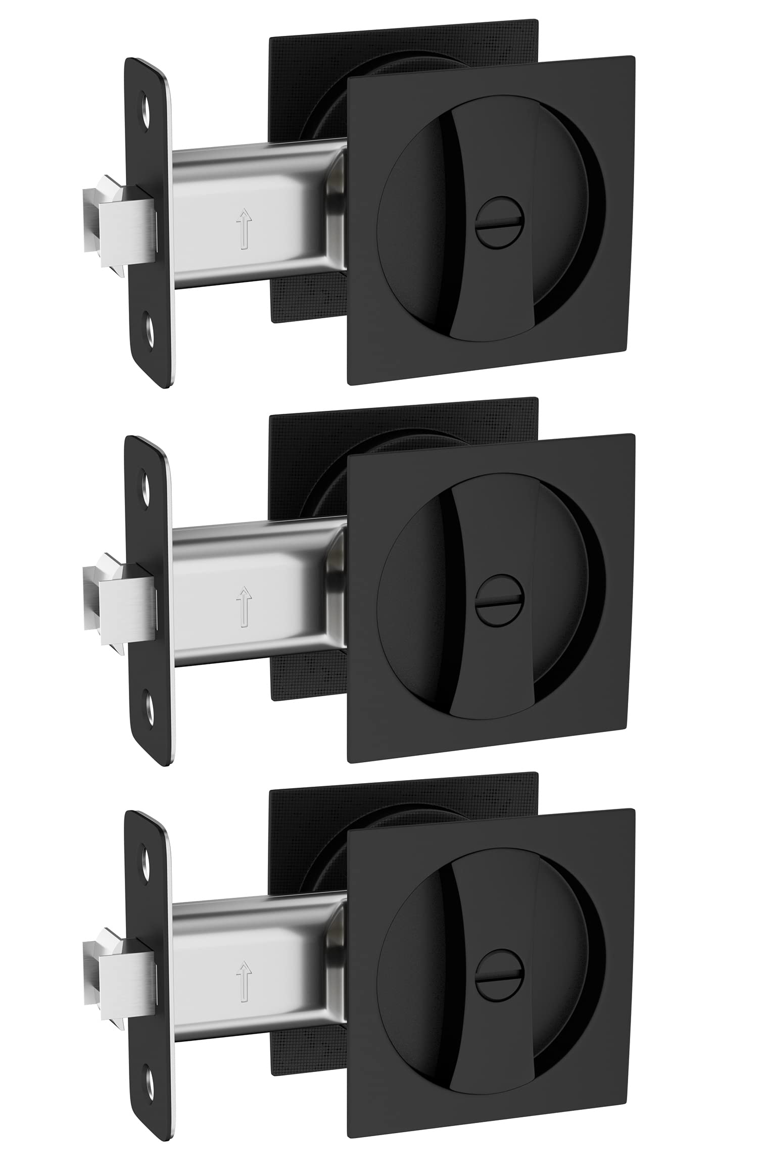 Snapklik.com : Matte Black Pocket Door Lock, Square Pocket Door ...