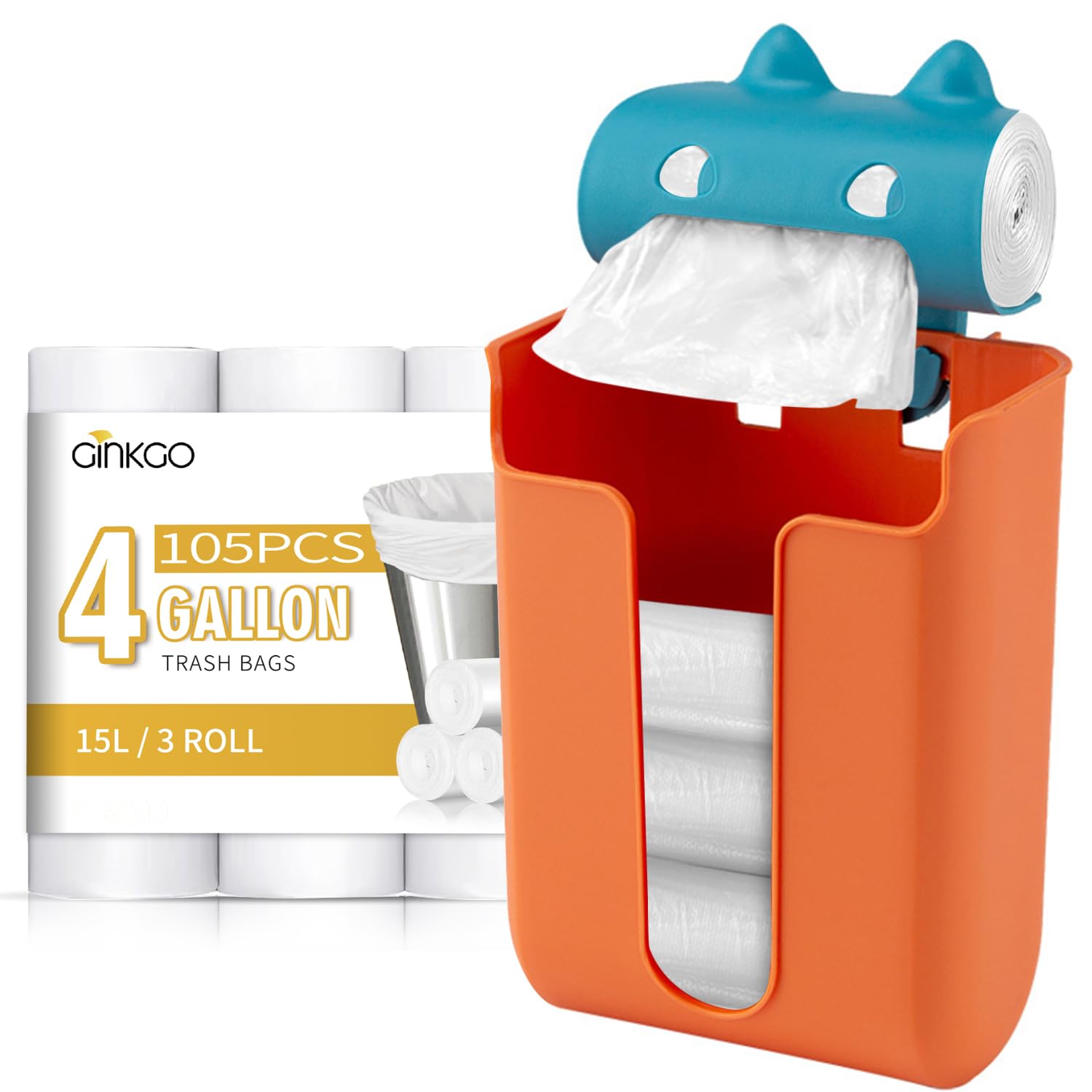 Amazon.com: Ginkgo Small Trash Bag Holder Dispenser with 105 Pack Small ...