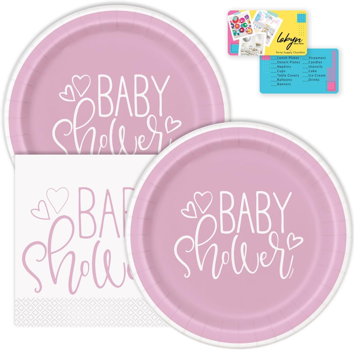 Amazon.com: Lobyn Lunch Plates and Napkins - 16 Dinner Plates ...