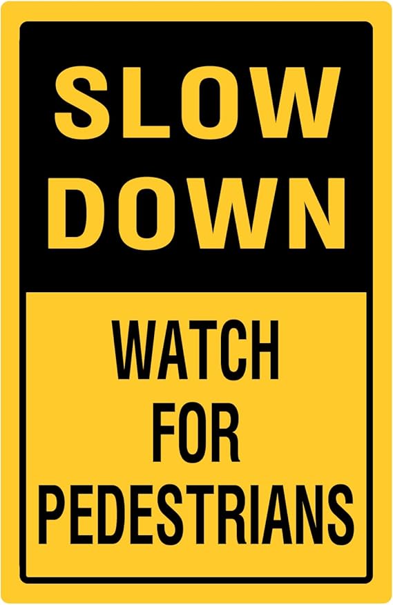 Amazon.com: CCPARTON Metal Slow Down Watch for Pedestrians Traffic Road ...