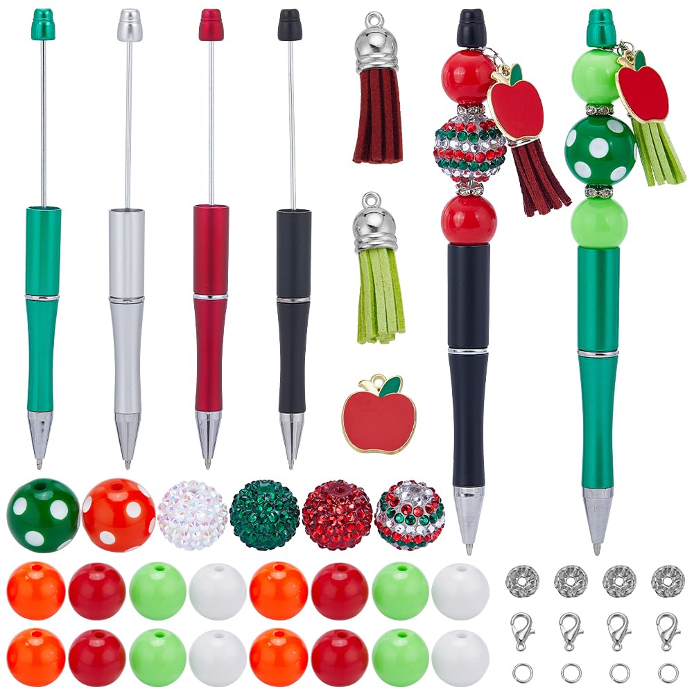 Amazon.com: SUNNYCLUE DIY 12 Sets Beadable Pen with Beads Acrylic Bead ...