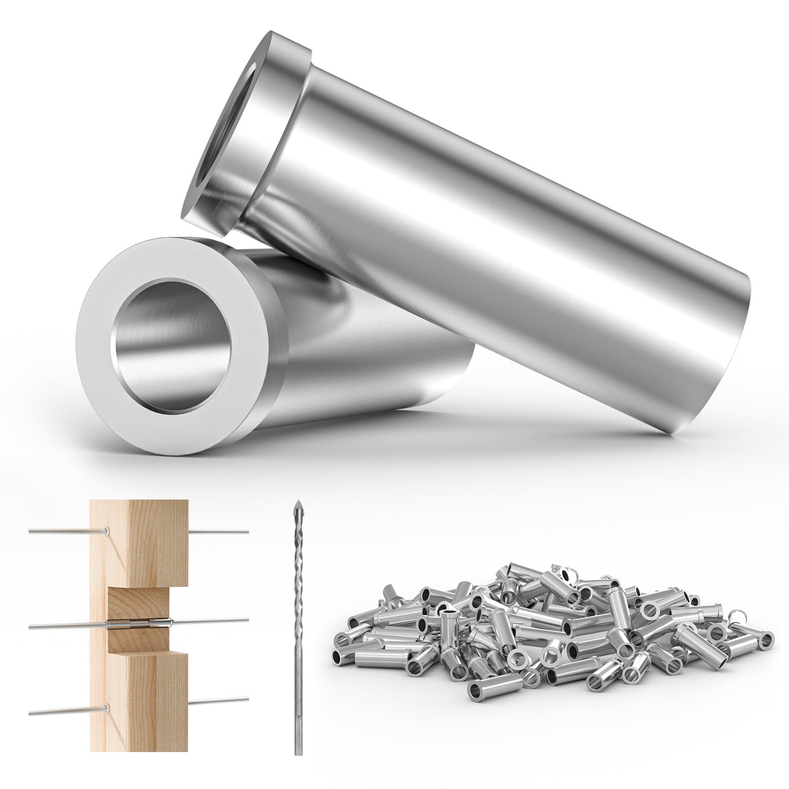 Snapklik.com : LuckIn 80 Pack Cable Railing Kit T316 Stainless Steel ...