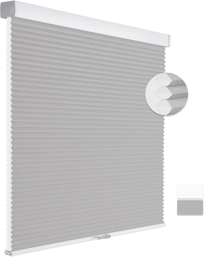 Boolegon Light Filtering Cellular Shades for Windows,Cordless Pull Down ...