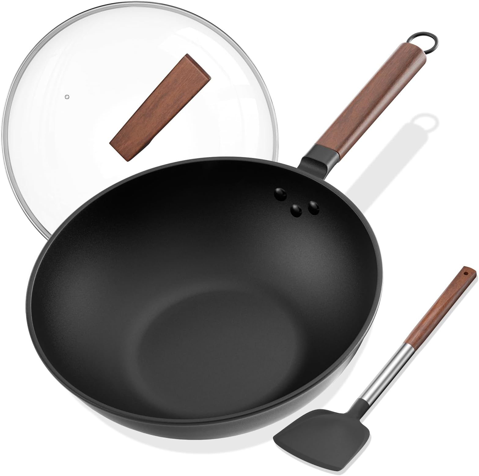 Amazon.com: New Star Foodservice 1028720 Carbon Steel Pow Wok Set with ...