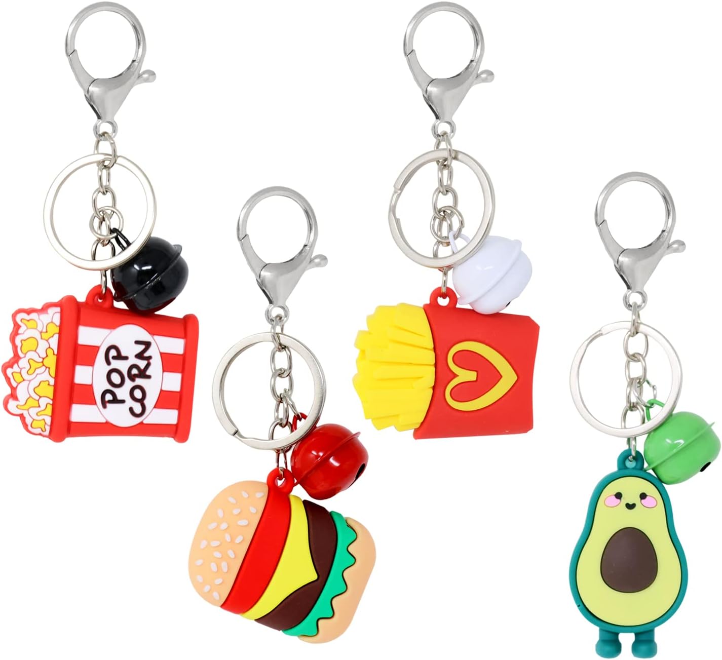 Amazon.com: Honbay 4PCS Artificial Fast Food Keychains Creative Popcorn ...