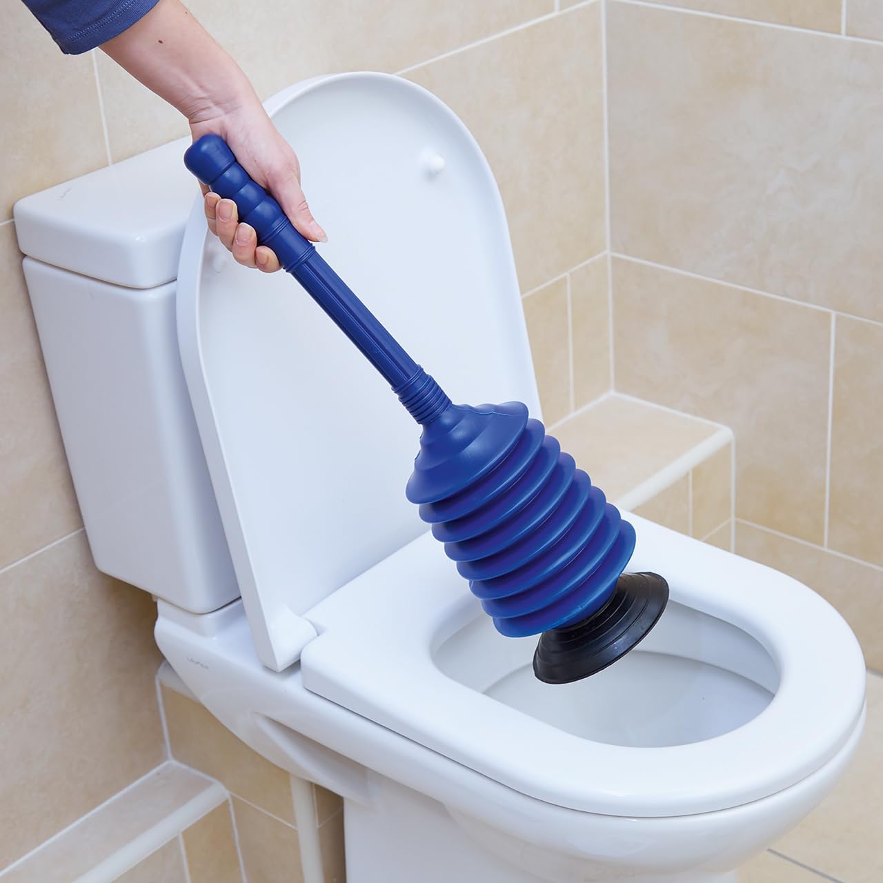 Bellow Sink & Drain Plunger - Handheld Long Handle Chemical-Free ...