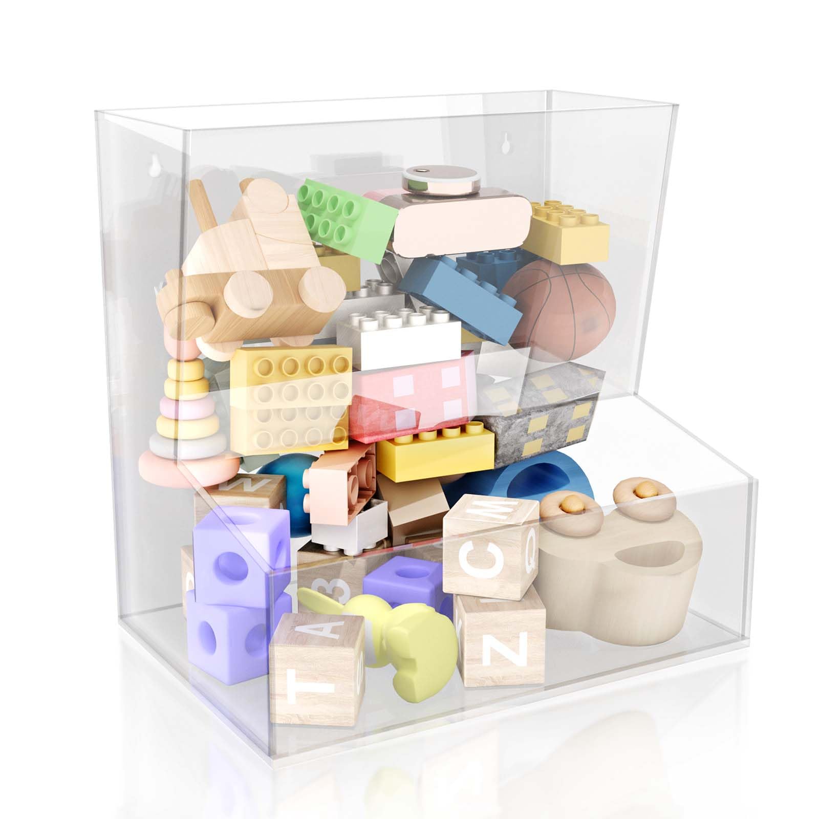 DUHARS Clear Acrylic Wall Toy Dispenser, Small Toy Organizer Holder ...