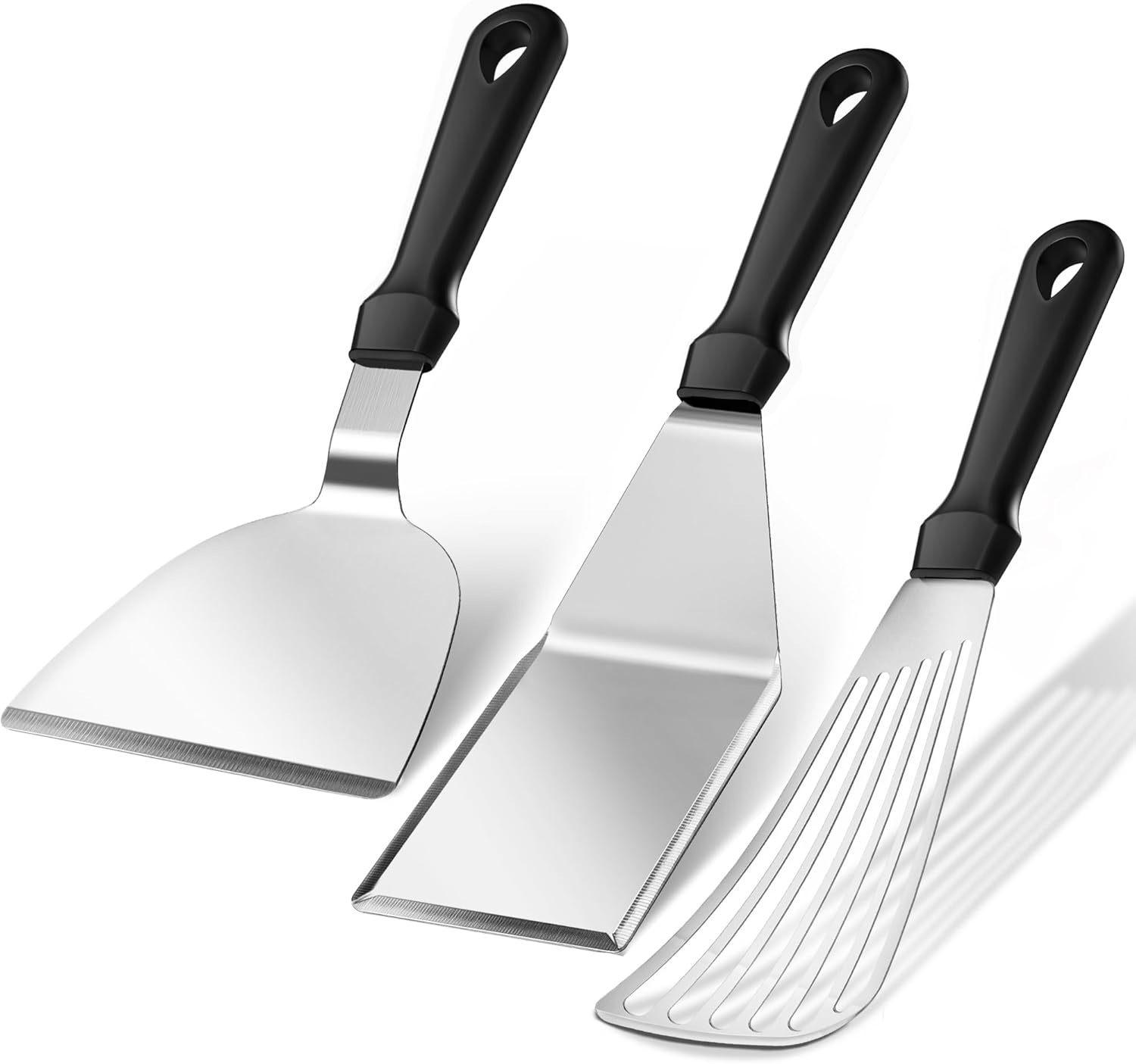 Amazon.com: Metal Spatula Set, 18/0 Stainless Steel Spatulas & 18/8 SS ...