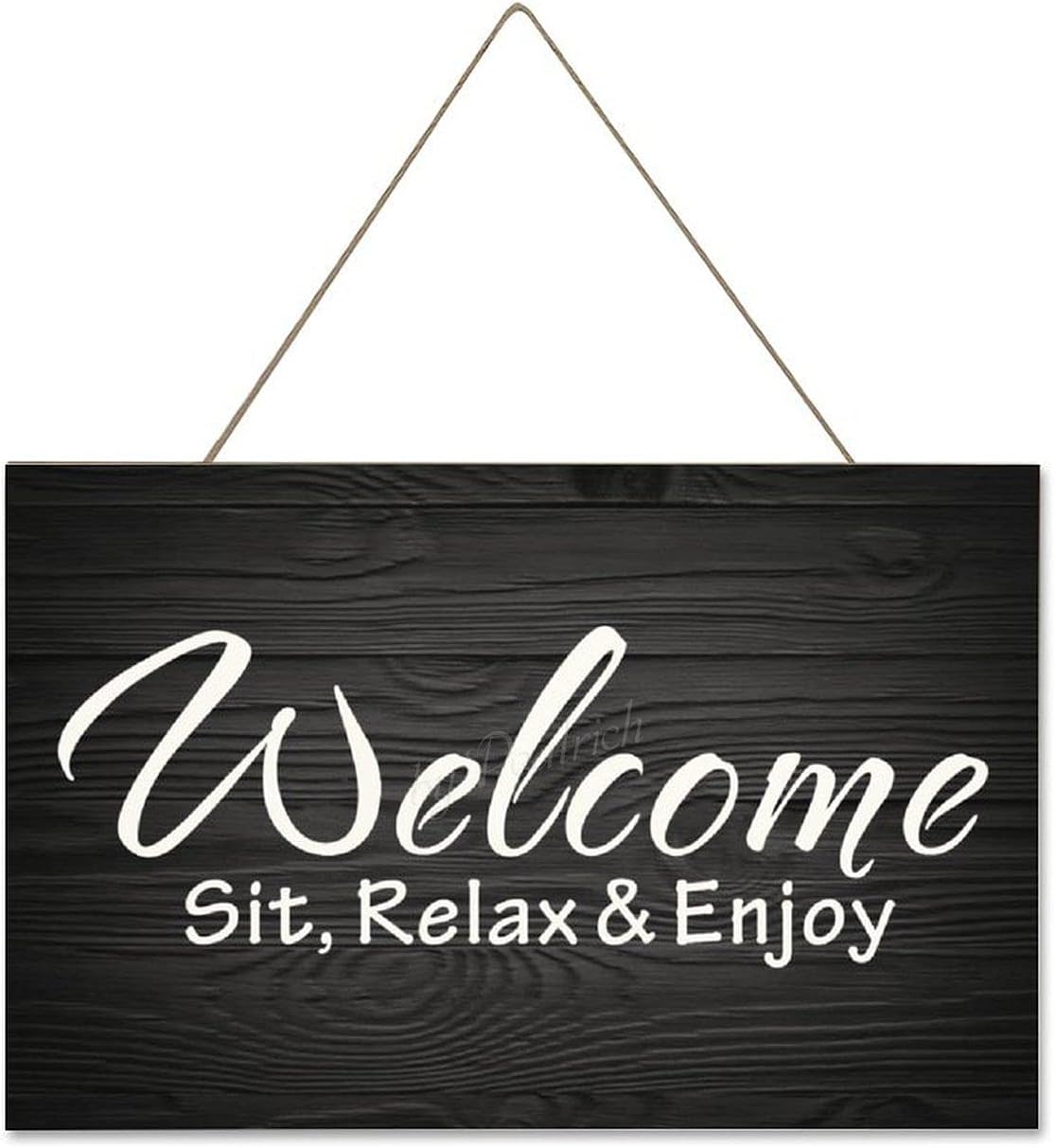 Amazon.com : Rustic Wall Art Signs, Welcome Sit Relax Enjoy Wood Plaque ...
