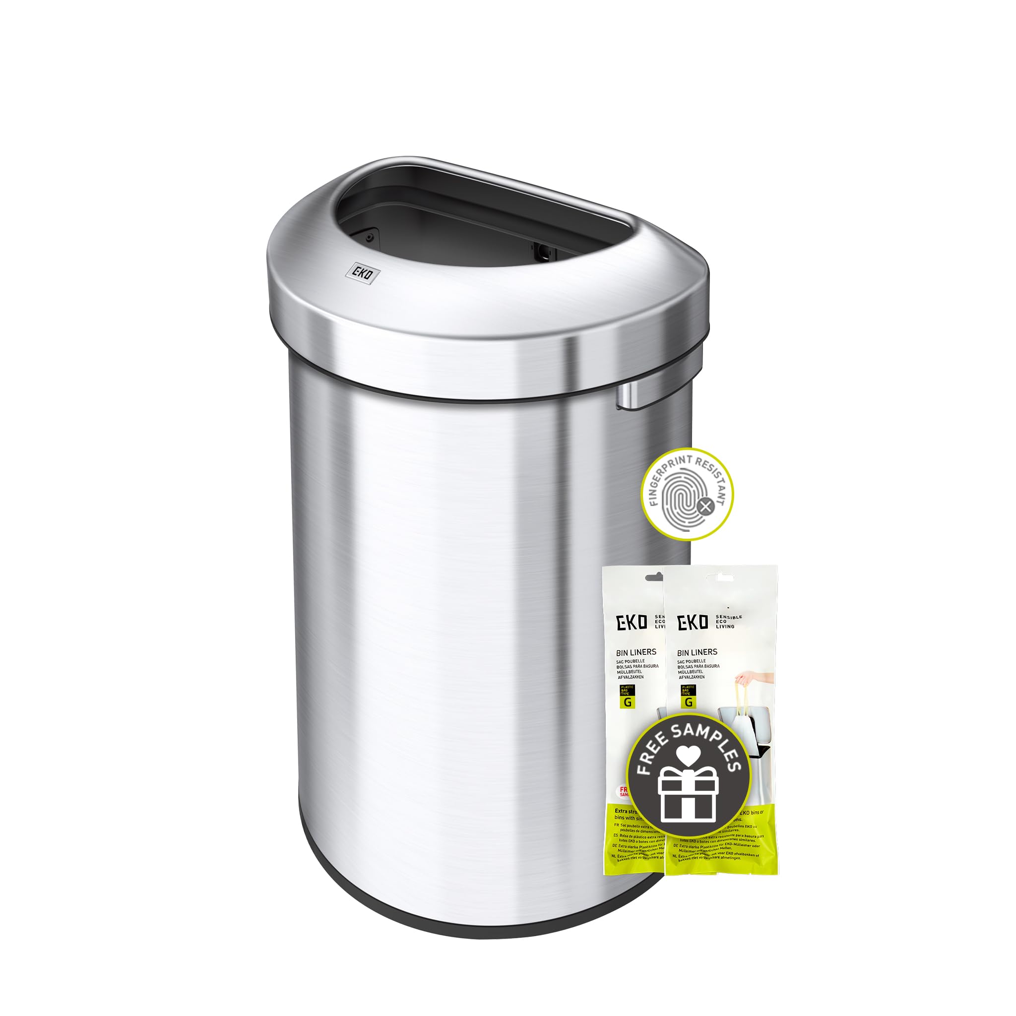 Amazon.com: EKO Urban 21 Gallon Semi-Round Open Top Waste Bin ...