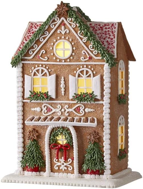 Amazon.com: Raz Imports Gingerbread Lighted Christmas House with Trees ...